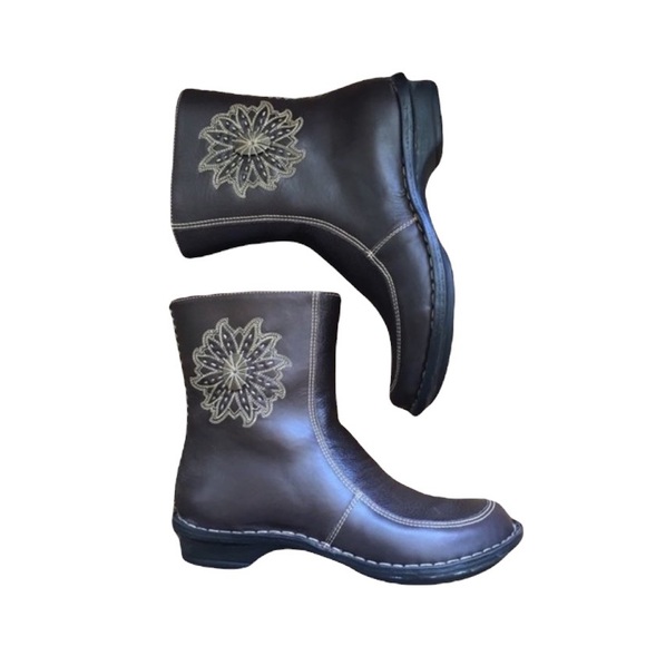 Tsonga | Shoes | Tsonga Embroidered Floral Western Leather Calf High ...